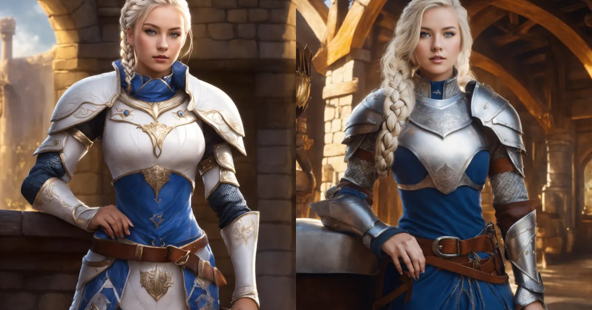 Lexica - A female human paladin, 22 years old, plump, oval-shaped face ...