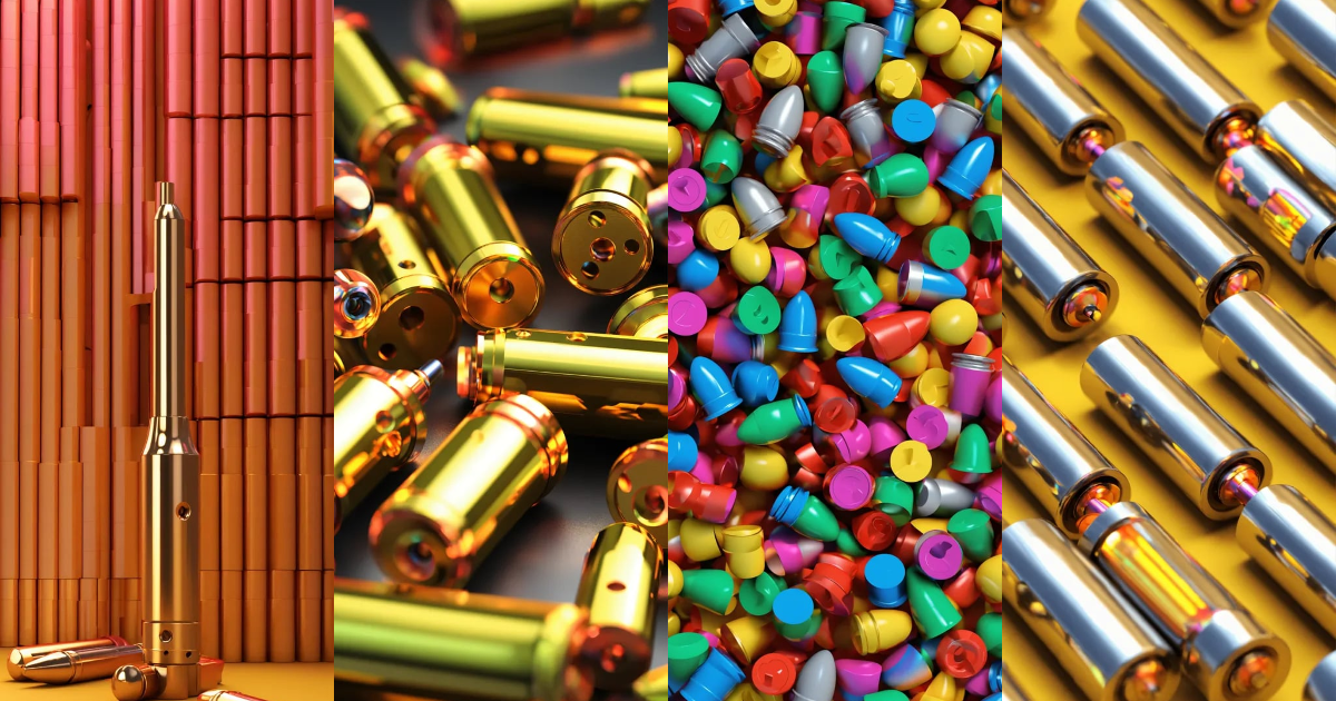 Lexica - A gun shooting LSD bullets, 3d render