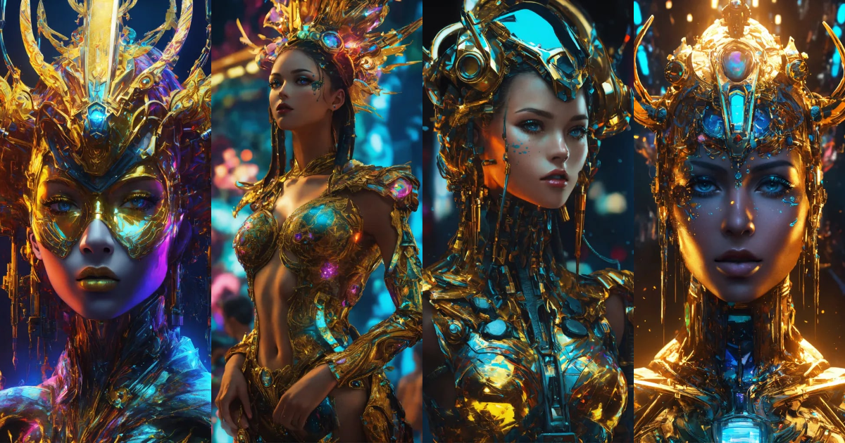 Lexica - Realtime photo in hd of a Futuristic cyber queen with real ...