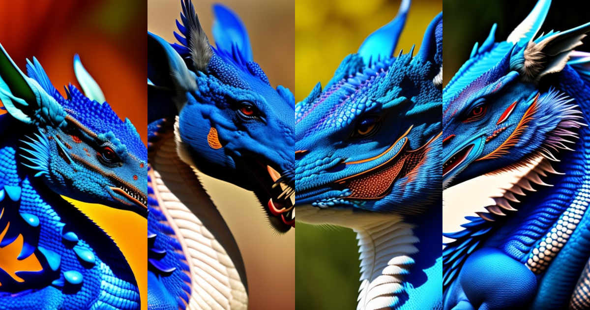 Lexica - Portrait of a china blue dragon, sharp