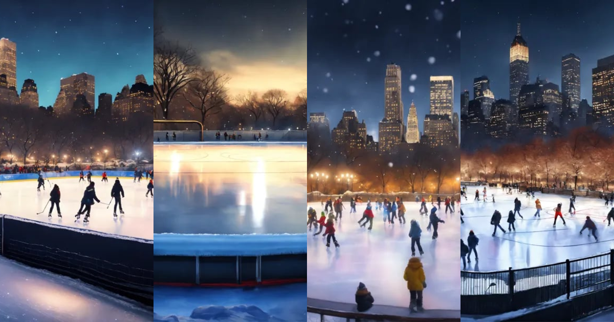 Lexica - Epic beautiful shot of a ultra detailed ultra cozy ice rink in ...