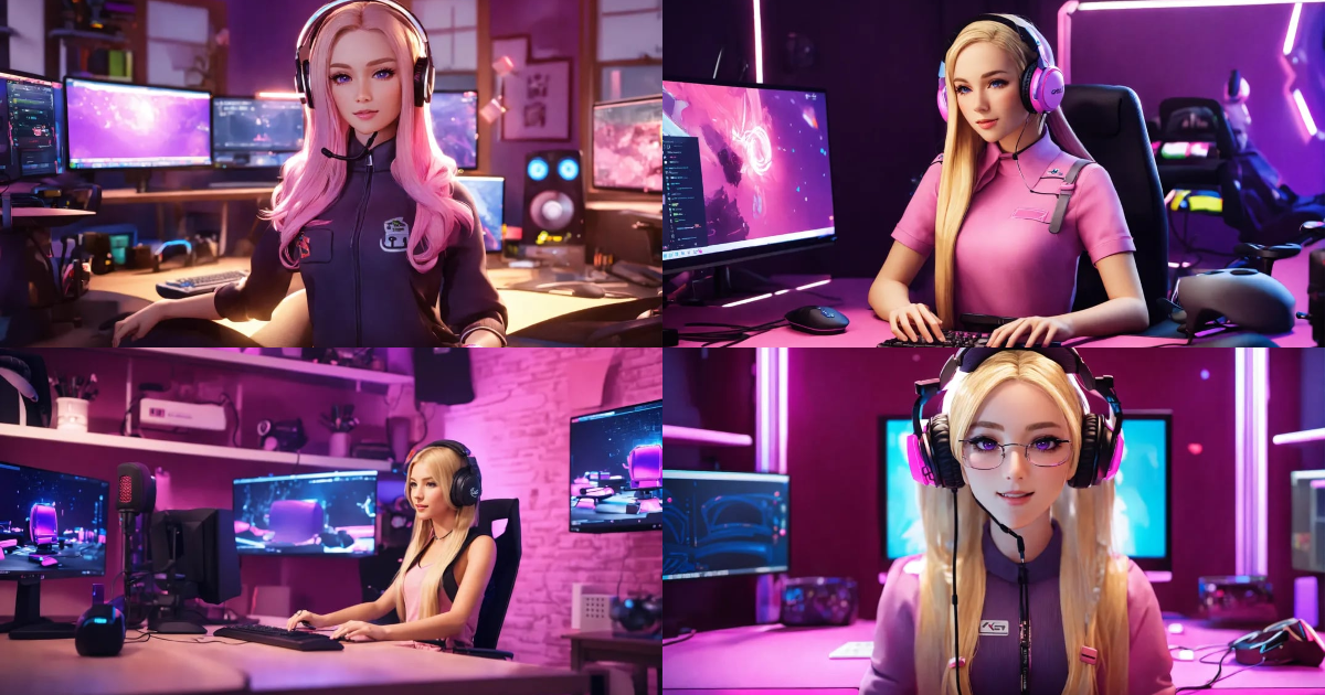 Lexica - Cute blonde European woman, long hair, streamer, gamer ...