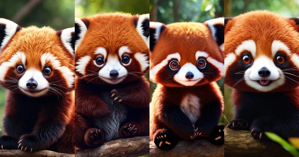 Lexica - The cutest baby red panda sloth with big eyes, animated ...