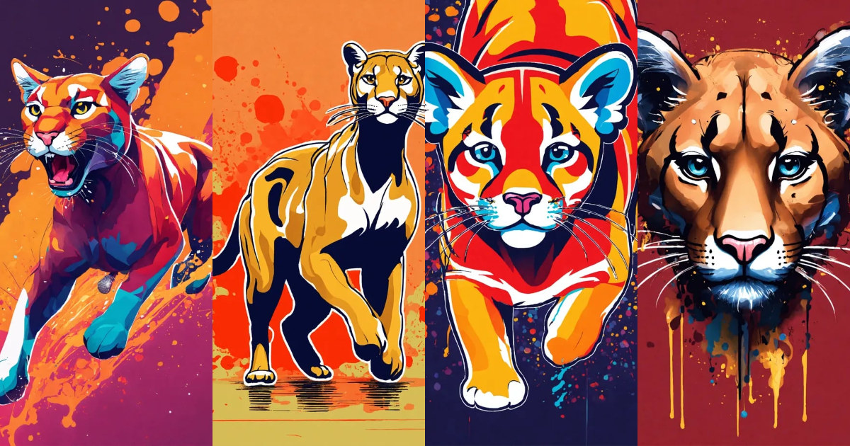 Lexica - Puma, cartoon,no background,splash,logo,