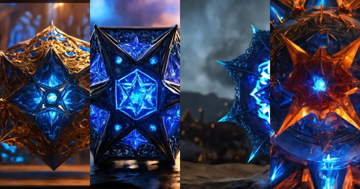 Lexica - Evil demonic and ominous 6 sided electric blue star, highly ...