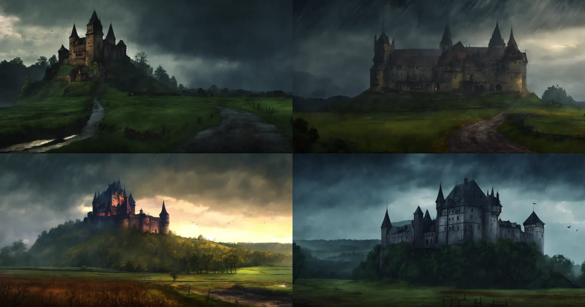 Lexica - Landscape digital concept art, old german castle , spooky ...