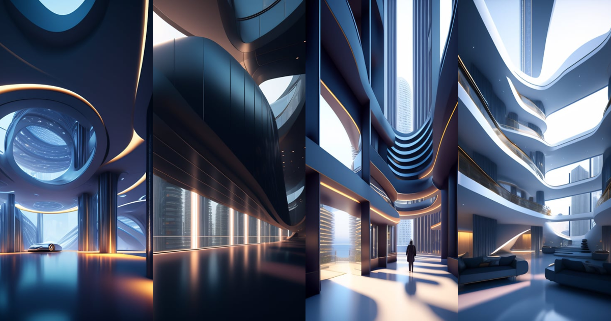 Lexica - Avatar city, interior, zaha hadid, render, 8k, 3ds max ...