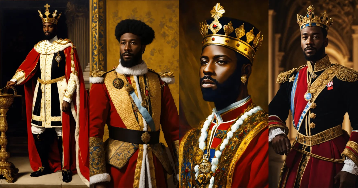 Lexica - A black king david in royal uniform