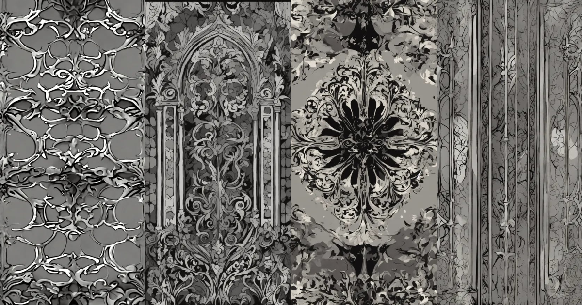 Lexica - Gothic magic fantasy patterns, simple stile, texture painting ...