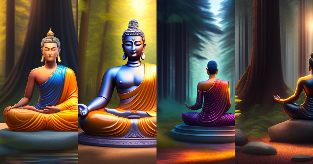 Lexica - A digital illustration capturing the essence of Lord Buddha ...