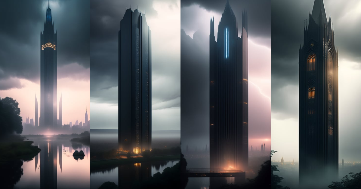 Lexica - A lonely and impossibly tall ominous gothic dark tower ...