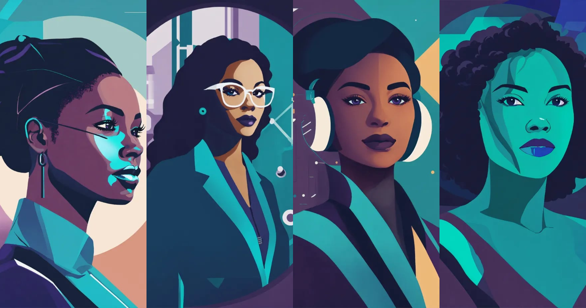 Lexica - Vector icon that represents a woman of color empowered in the ...
