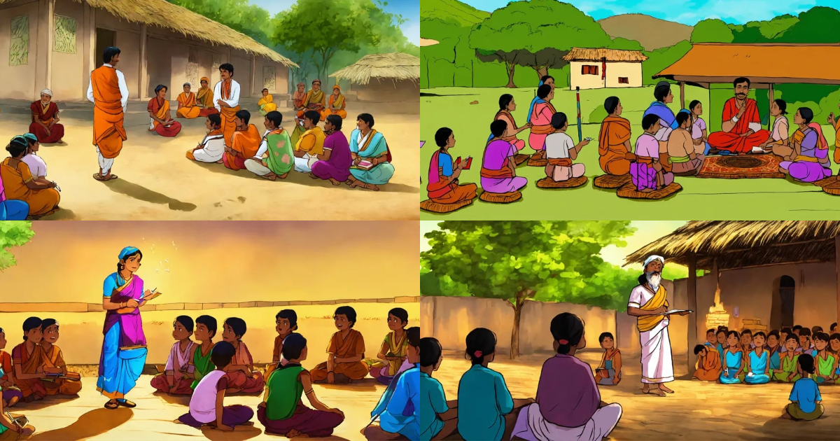 Lexica - The Wise Woman's Offer Raju Inspiring the Village This image ...