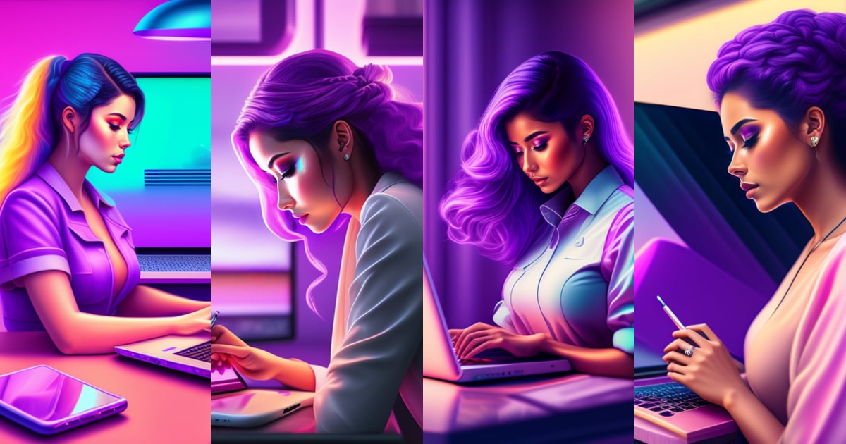 Lexica - Woman programming on her laptop, coding aesthetic, pastel ...