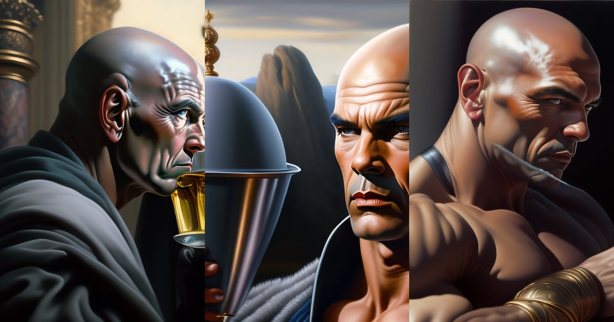 Lexica - Oil painting, renaissance, he is grey as rock, a muscle space ...