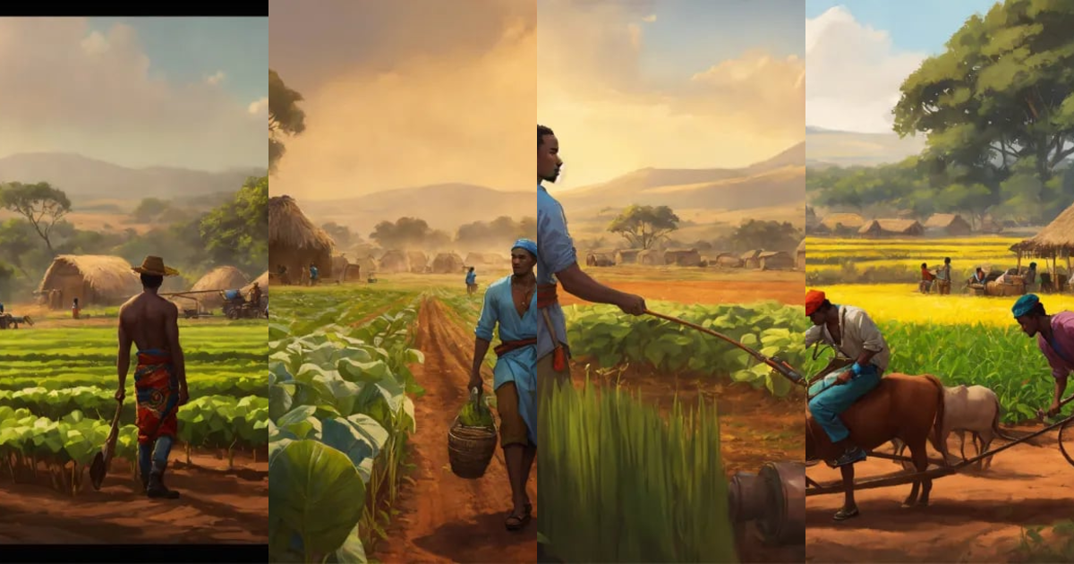 Lexica - African village men farming land, highly detailed, smooth ...