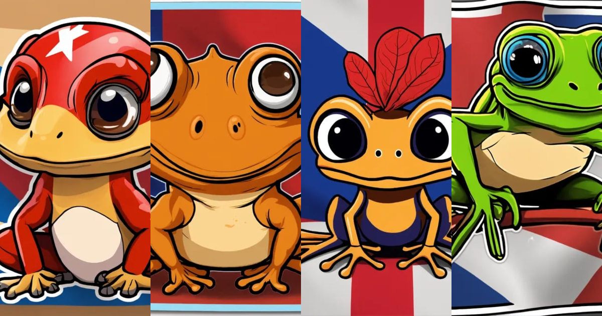 Lexica - Cartoon Coqui on a puerto rico flag, sticker