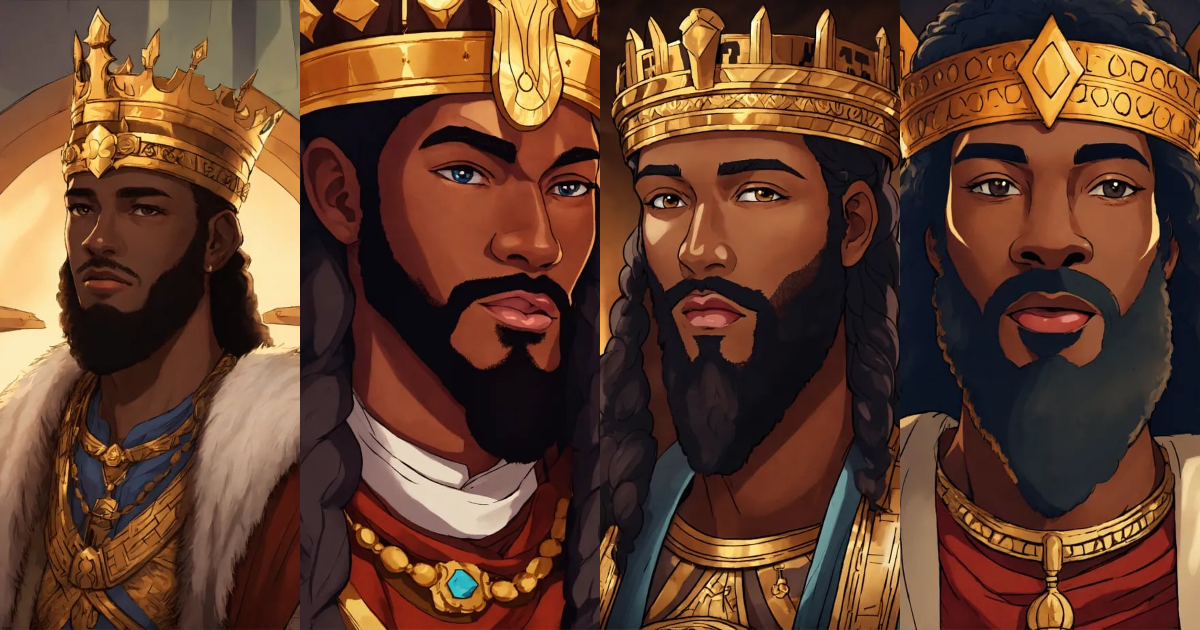 Lexica - 25 year old King Asa from the bible, 2d cartoon, face closeup