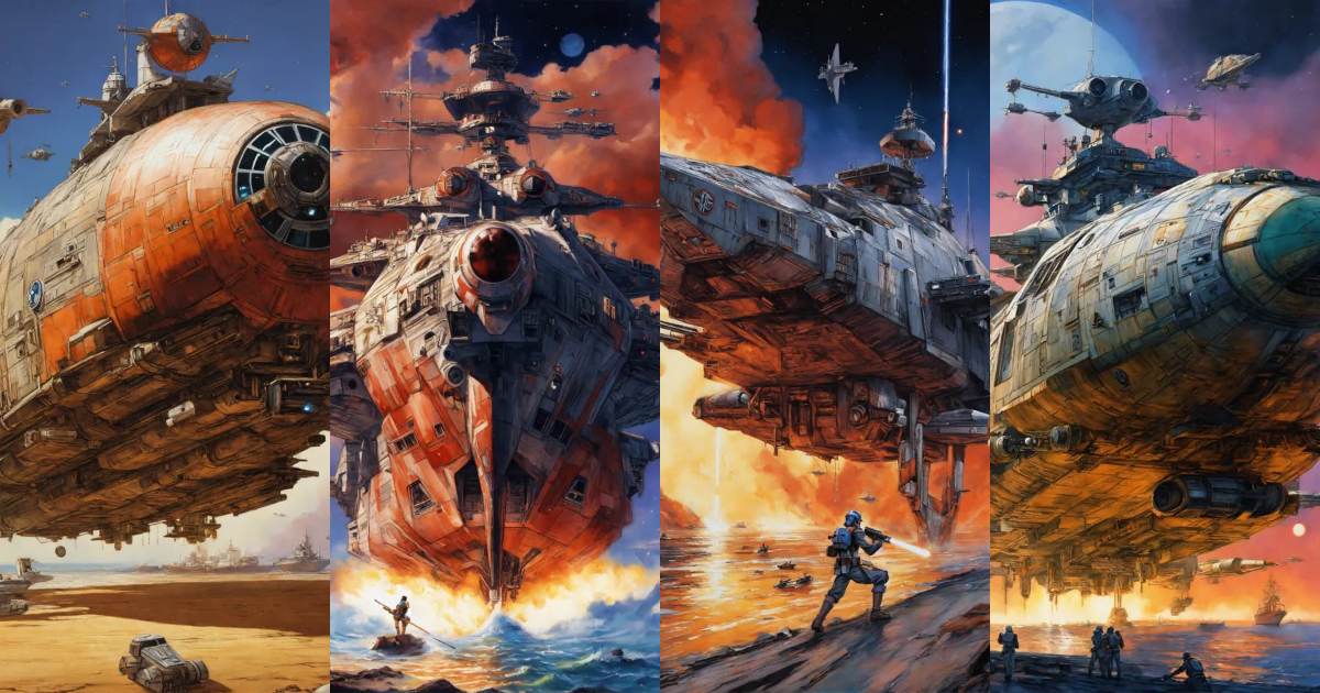 Lexica - LAAT ship star wars, a detailed painting by Hirohiko Araki ...