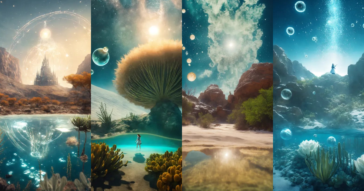 Lexica - Underwater long exposure photography, a giant white desert ...