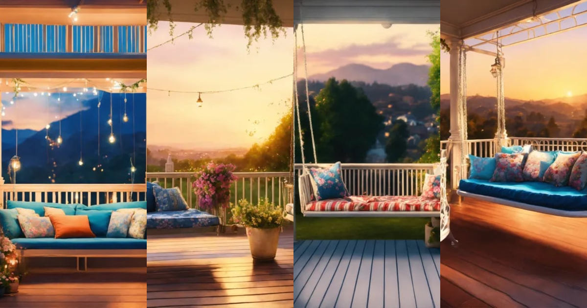 Lexica - Epic shot of a ultra detailed Veranda with white railings and ...