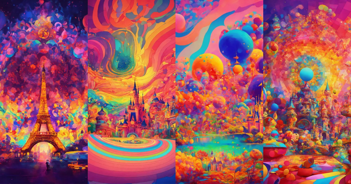 Lexica - Walt disney , abstract ,psychedelic