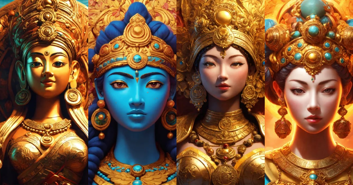 Lexica - In this image, you can see a female deity depicted in a ...