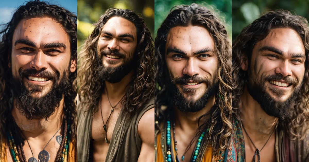 Lexica - A handsome man who has a hair like Jason Momoa's hair. Also ...