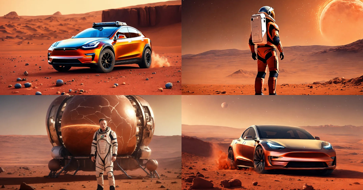Lexica - Produce an image of Elon Musk on Mars planet. Ensure high ...