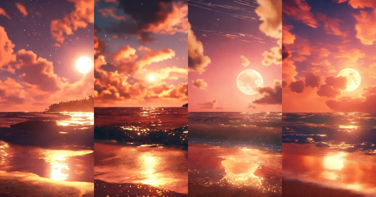 Lexica - Close up of beach with moonlight glow, lots of clouds, 4k ...