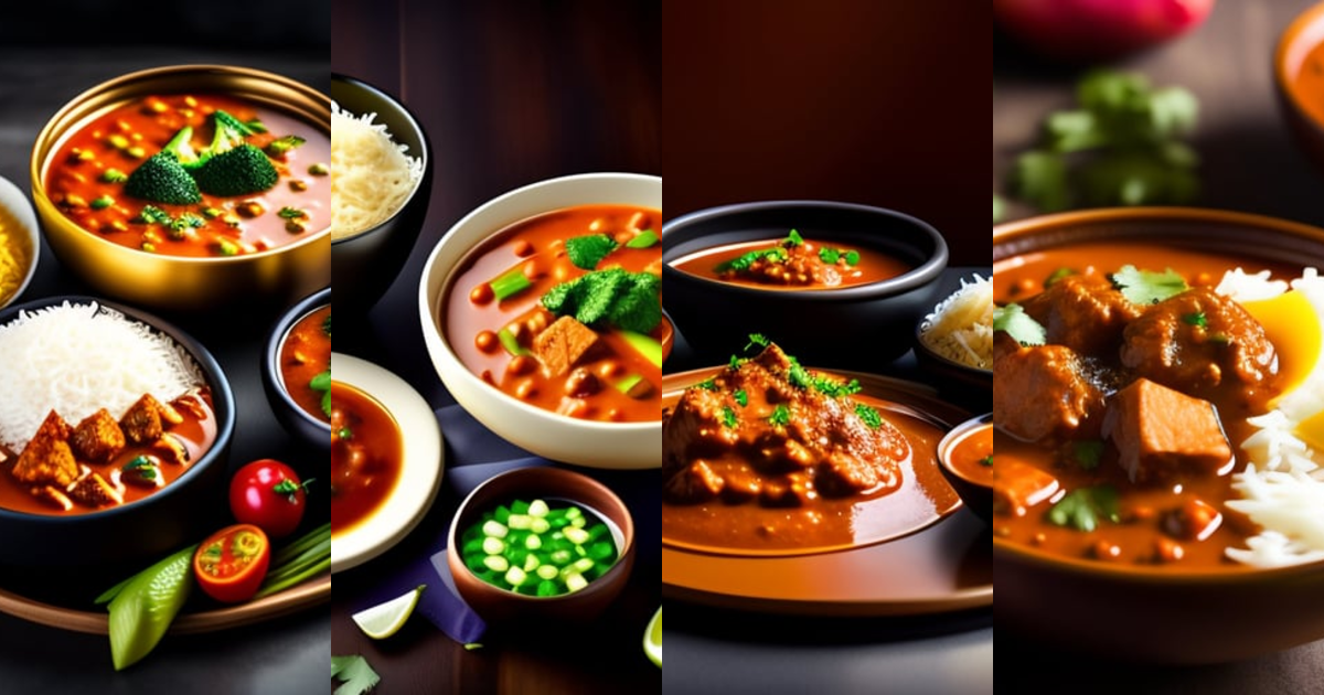 Lexica - Indian dish curry lunch set with rice