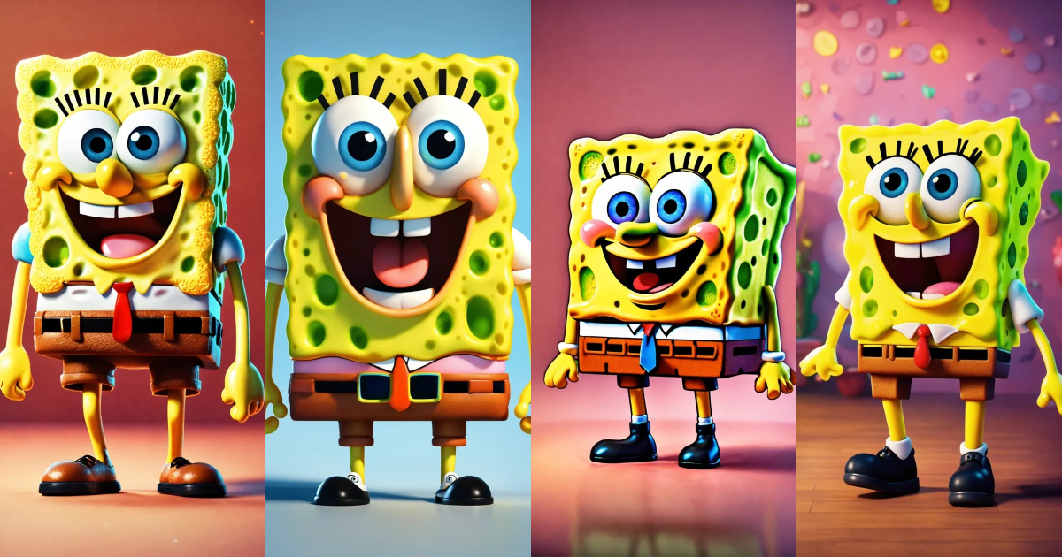 Lexica - SpongeBob ,full body image of cute ,realistic, vivid colors ...