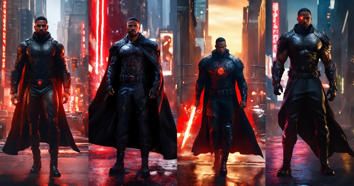 Lexica - Full body of an evil Handsome black man with short hair ...