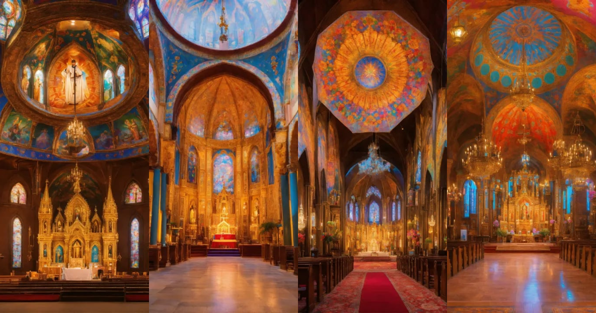 Lexica - Elaborate religious setting and a colorful bright beautiful ...