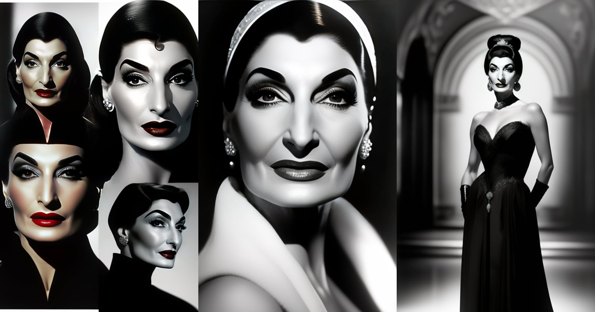 Lexica - Full body maria callas tight face skin, smaller nose, no ...