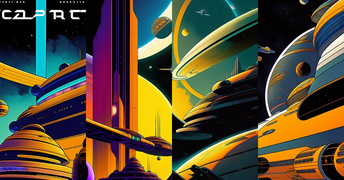 Lexica - Sci-fi graphic novel style. A sprawling, futuristic space ...