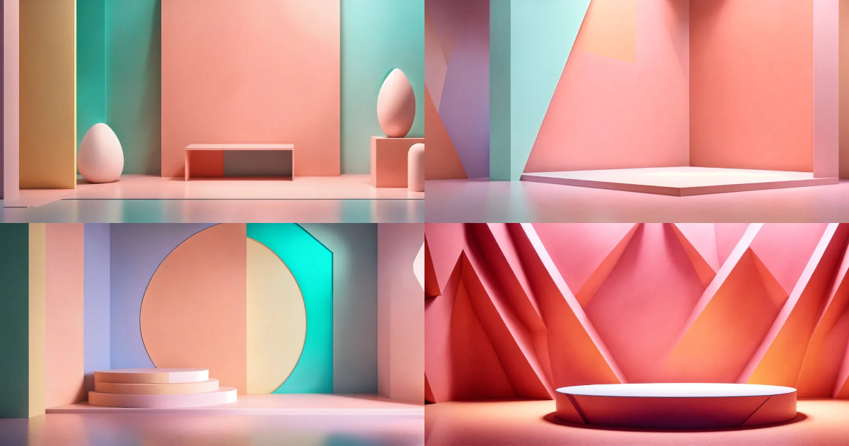 Lexica - Empty interior woom with wall scene pastel color background ...