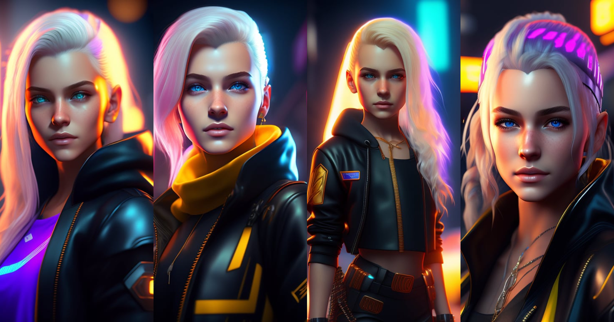 Lexica - Cyberpunk young girl, blond hear, thief wear, dark light ...