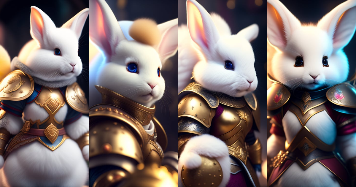 Lexica - Dynamic photography of a cute fluffy white female rabbit as a ...