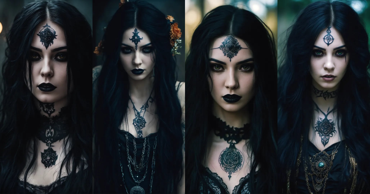 Lexica - A scary girl, close up face, pale skin, long crazy black hair ...