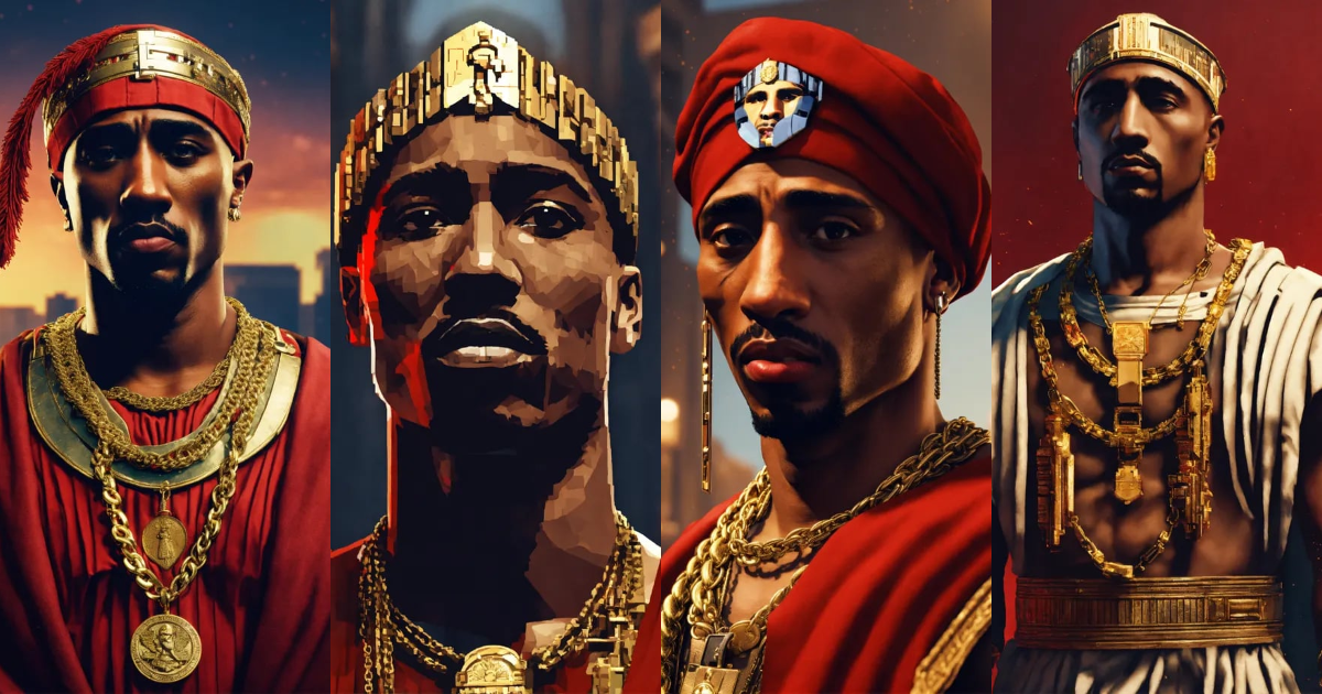 Lexica - Julius Caesar as Tupac Shakur 8-bit unreal engine render ...