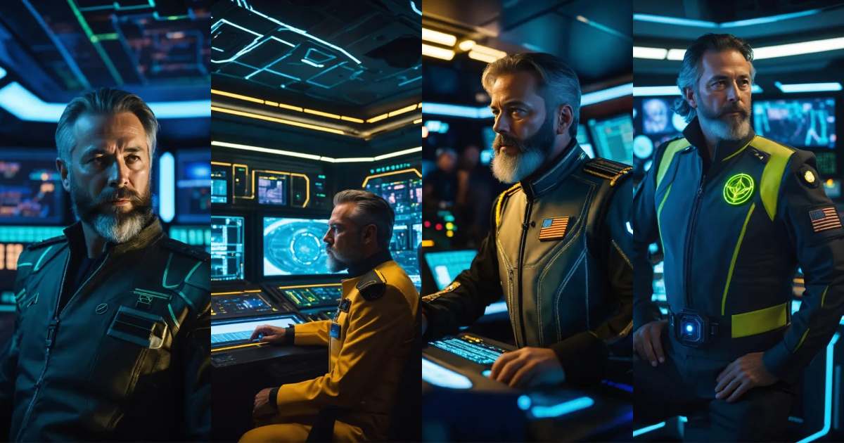 Lexica - 50 year old masculine star commander in deep thought wearing a ...