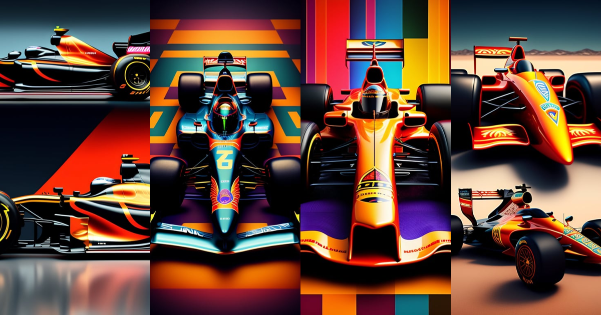 Lexica - Formula 1 Car with Aztec patterns