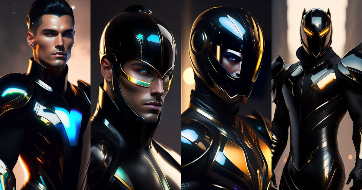 Lexica - Iridescent sinewy smooth muscular male sleek glossy black ...