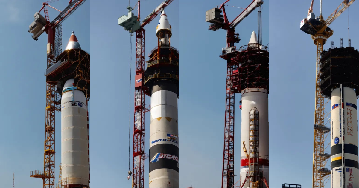 Lexica - A rocket on the launchpad under construction