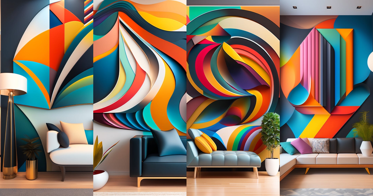 Lexica - Abstract mural art: Create an abstract illustration that can ...