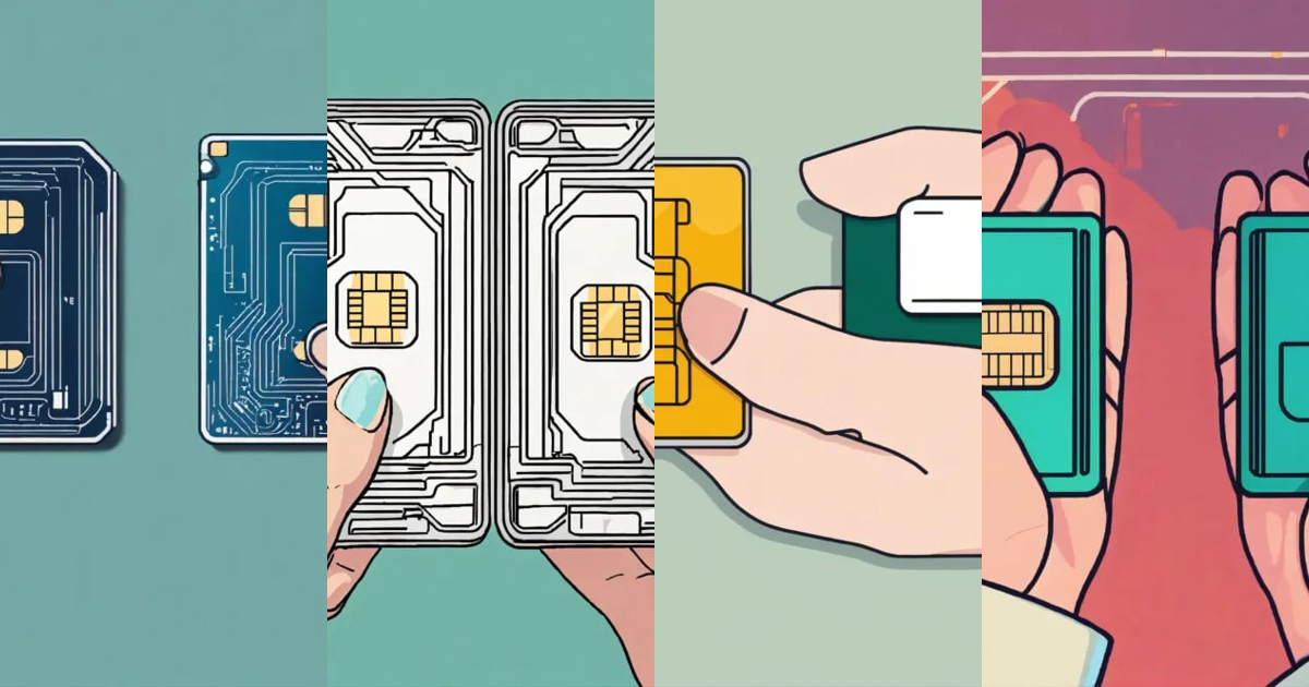 Lexica - Minimalistic line drawing, two hands holding micro sim card ...