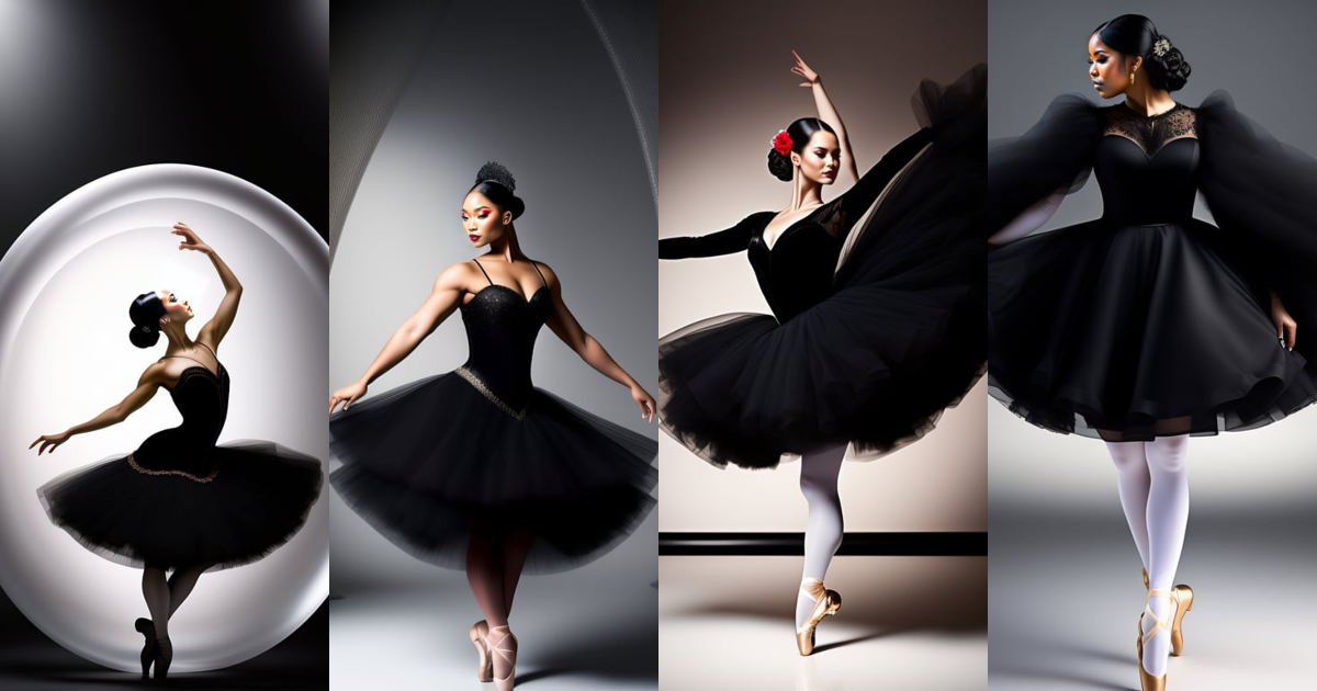 Lexica - Ballerina ballet, full-figured dancing ballerina, in a black ...