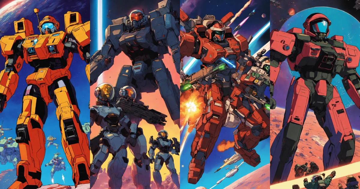 Lexica - 80s anime black character mecha pilots fighting in space drama ...