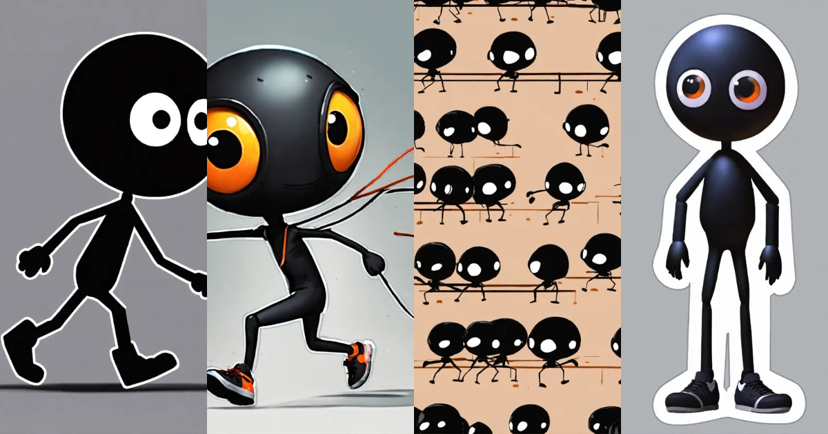 Lexica - Stickman figure, for Endless Runner 2D game, big eyes, cute ...